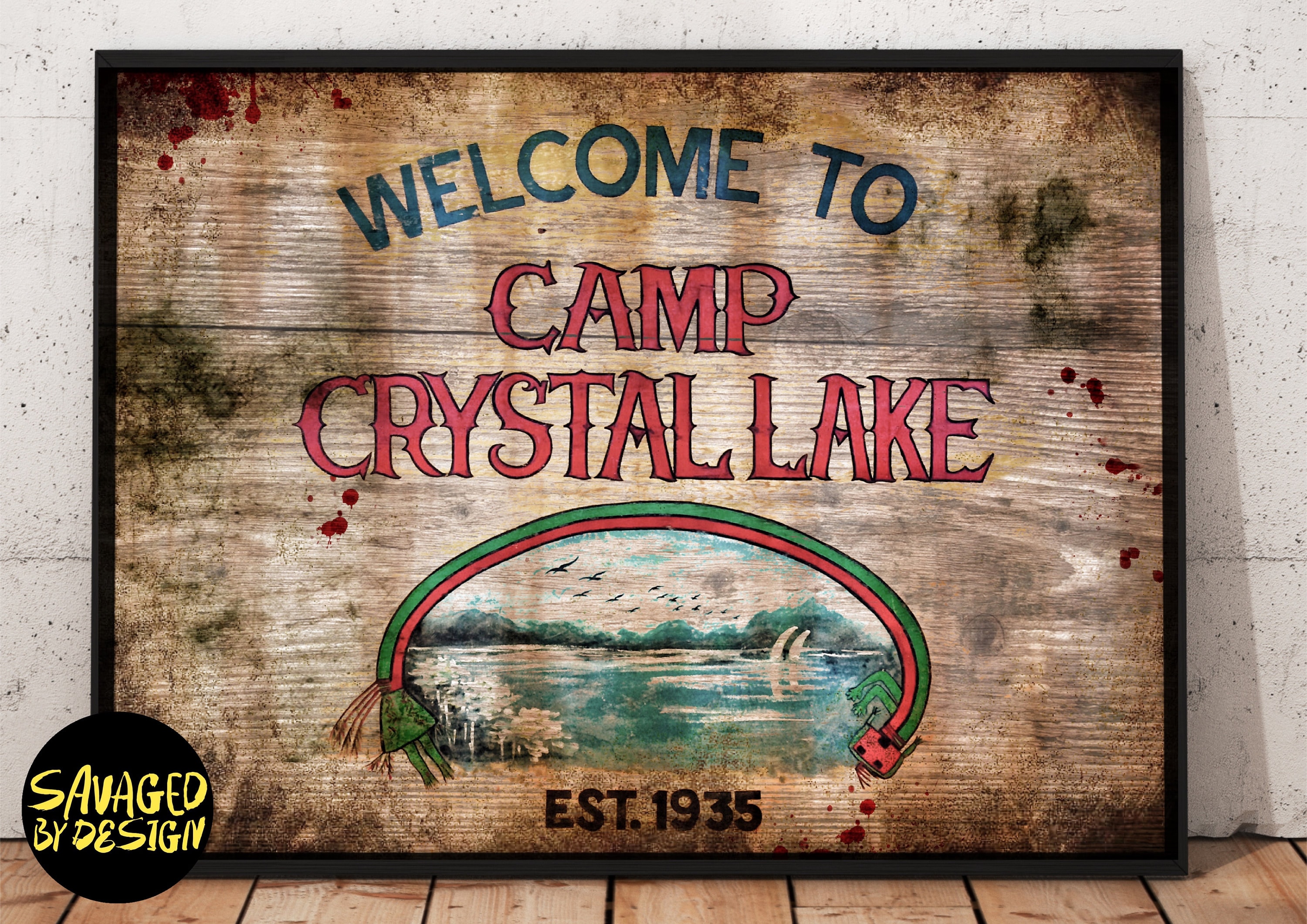 Camp Crystal Lake Sign Friday the 13th Jason Voorhees. DIGITAL - Etsy