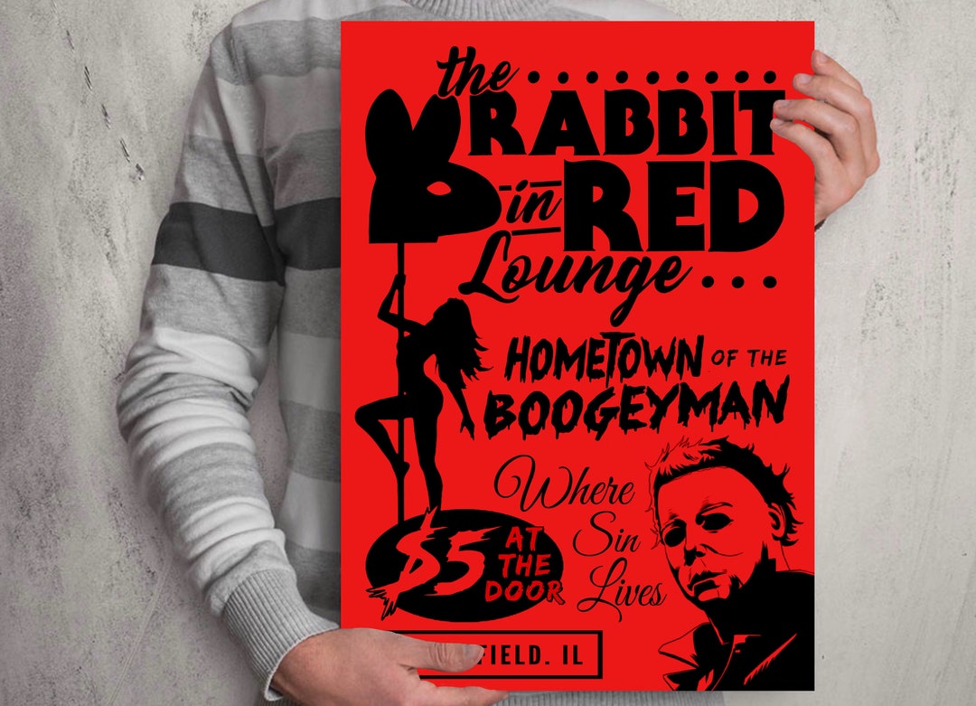 Halloween Rabbit in Red Lounge Poster Print - Michael Myers Haddonfield ...