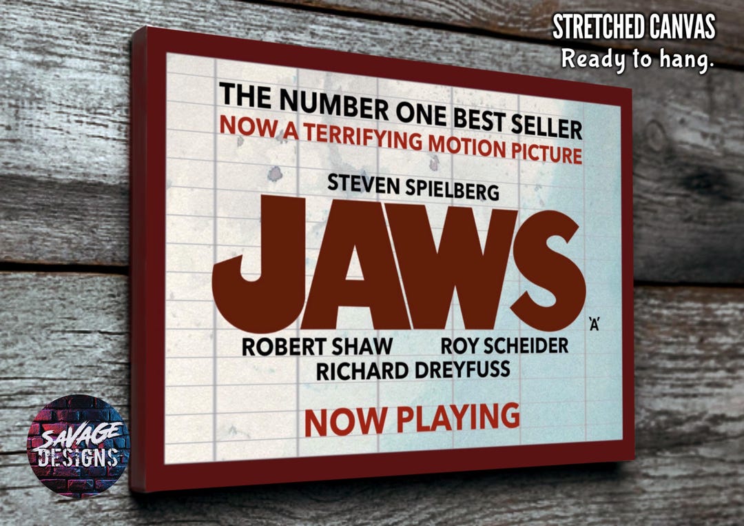 JAWS Theatre Banner. Man Cave Decoration Quint Brody Hooper Amity ...