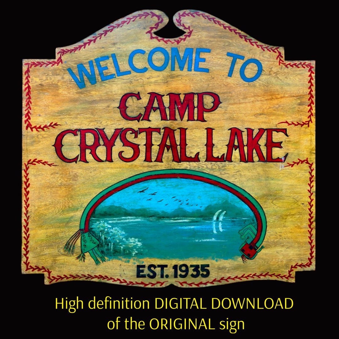 Large Camp Crystal Lake Sign Friday the 13th Jason Voorhees. INSTANT ...