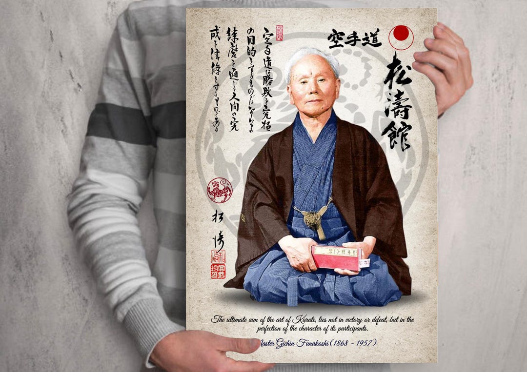 Shotokan Karate Poster - Gichin Funakoshi. Dojo Scroll Print. Home ...