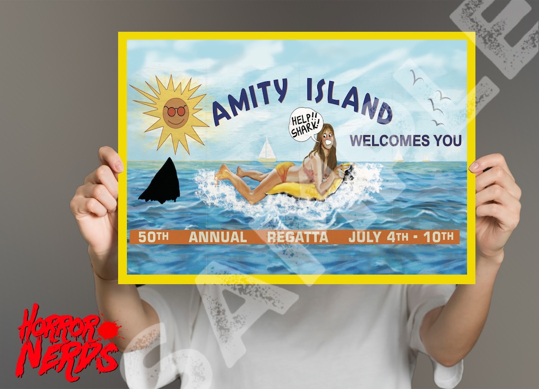 Jaws Welcome to Amity Island Billboard Sign. Poster Print. - Etsy