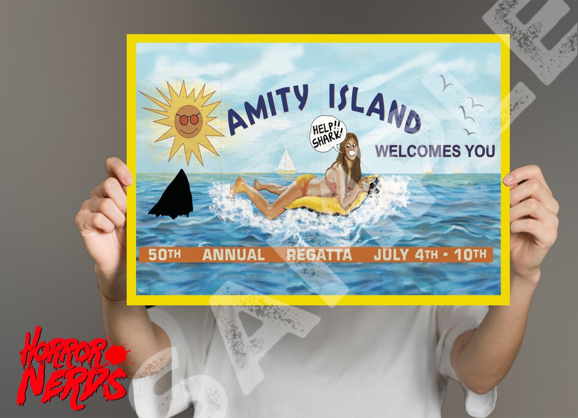 Jaws Welcome to Amity Island Billboard Sign. Poster Print. - Etsy