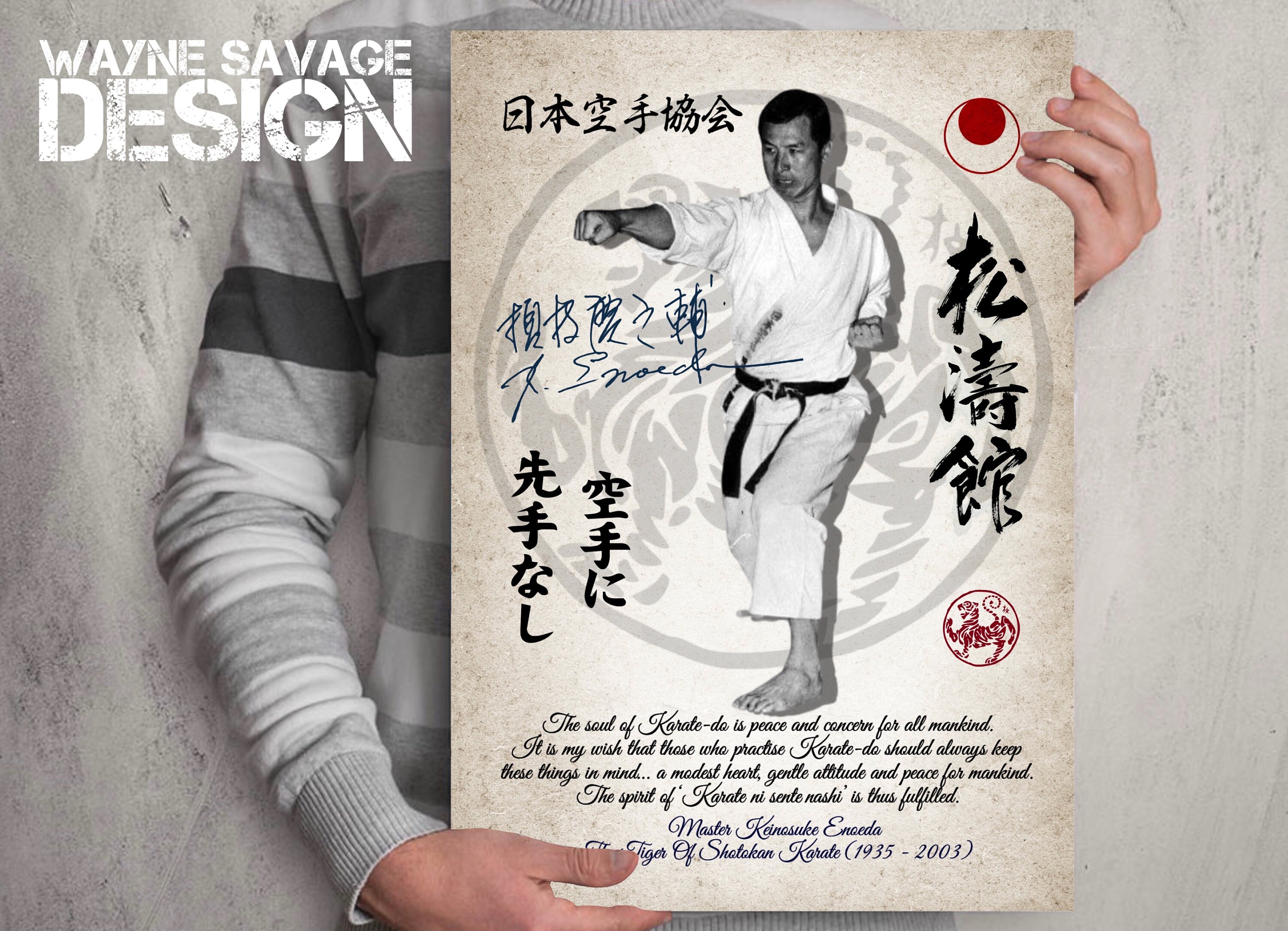 Shotokan Karate Poster. Keinosuke Enoeda. JKA. Dojo Scroll Print. - Etsy UK