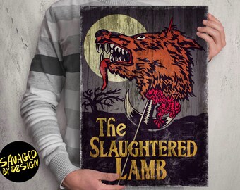 American Werewolf in London the Slaughtered Lamb Pub Sign - Etsy