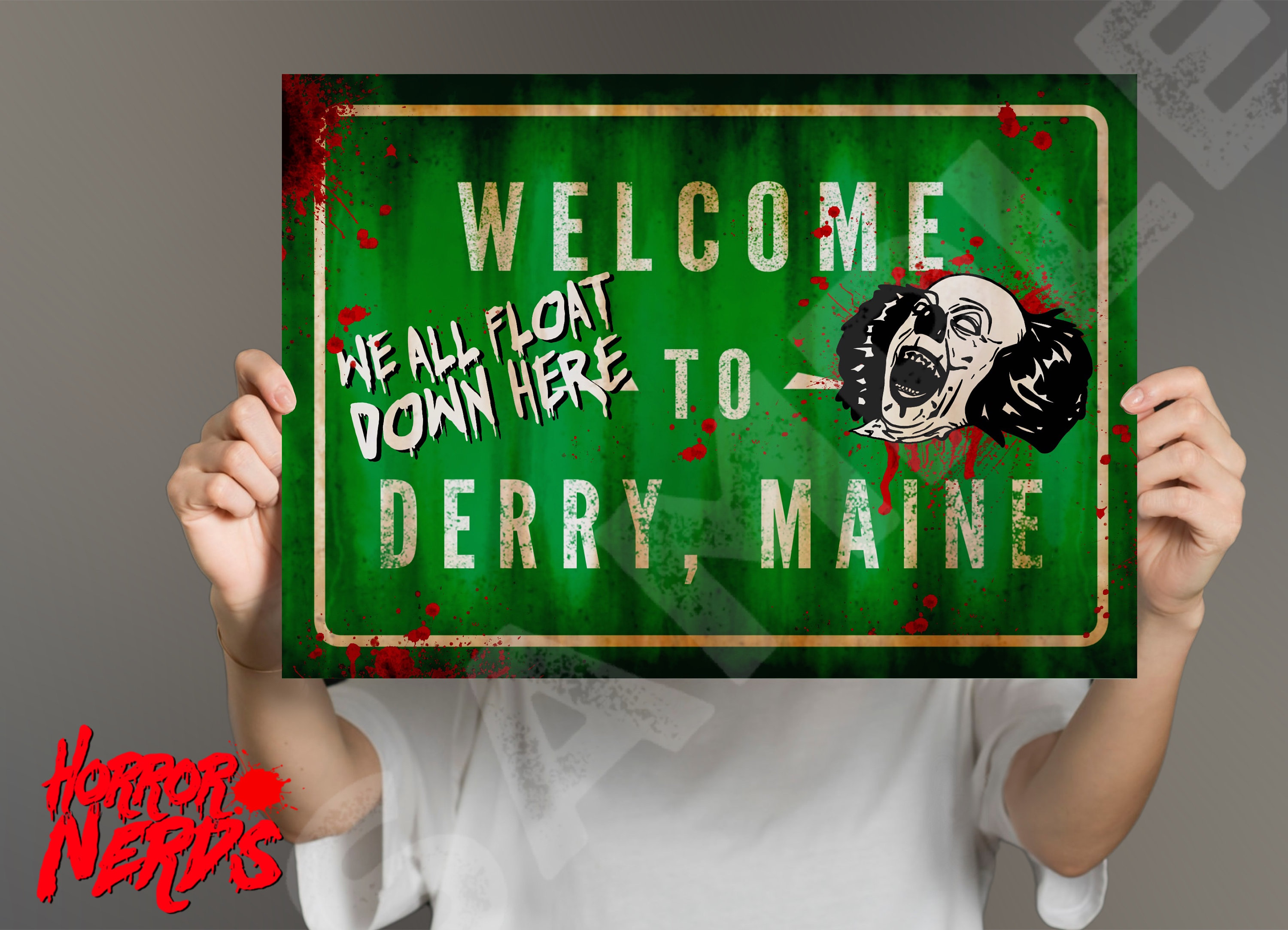 Pennywise Derry Maine Sign Poster Stephen Kings IT - Etsy