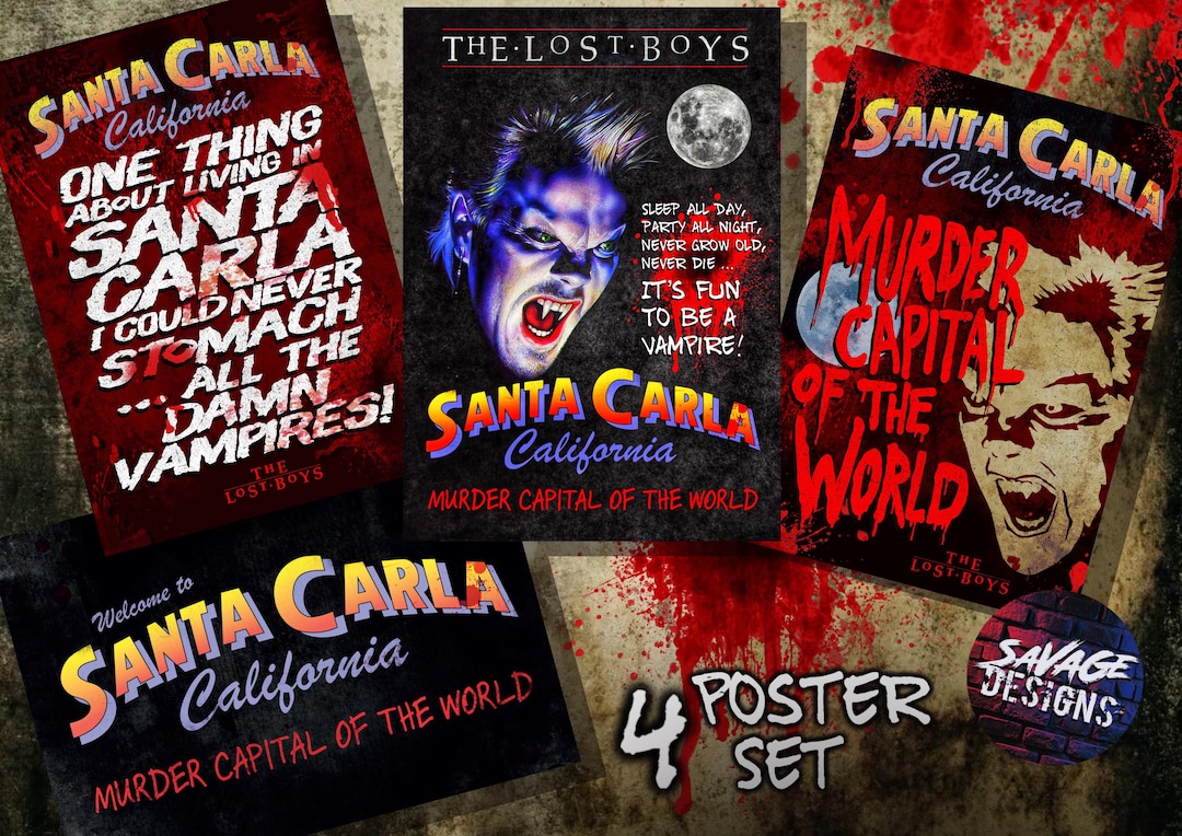 Set of 4. the Lost Boys Santa Carla Sign Posters - Etsy