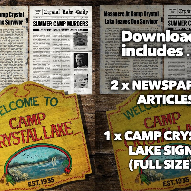 Camp Crystal Lake Sign - Etsy