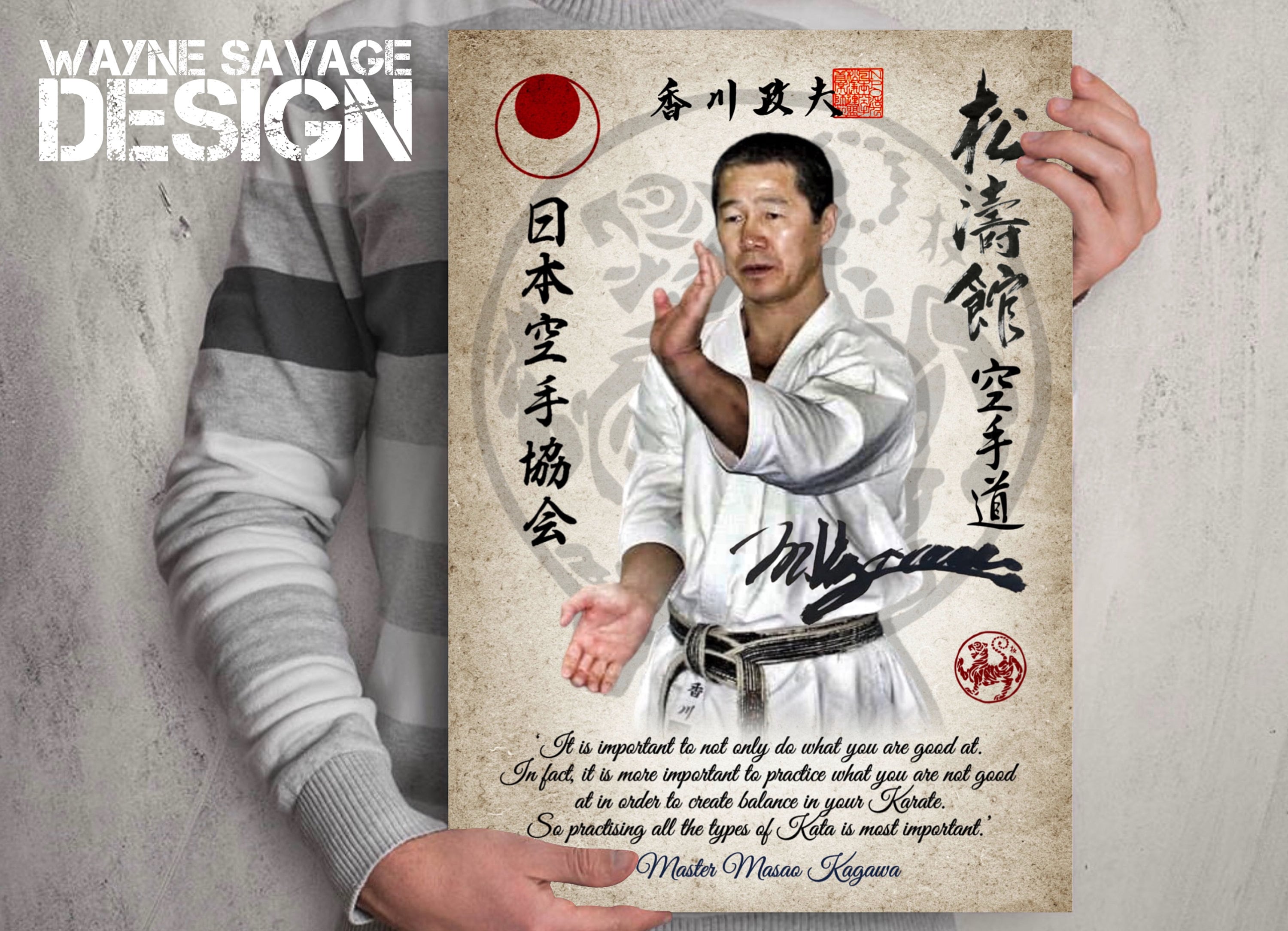 Shotokan Karate Poster. Masao Kagawa. JKA. Dojo Scroll Print. - Etsy