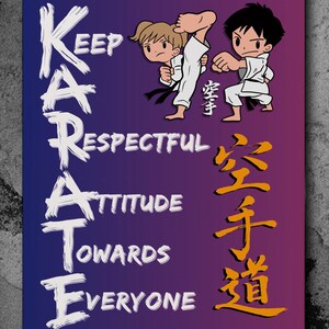 DIGITAL DOWNLOAD. Educational Karate Dojo Posters for Kids. Set of 5 ...