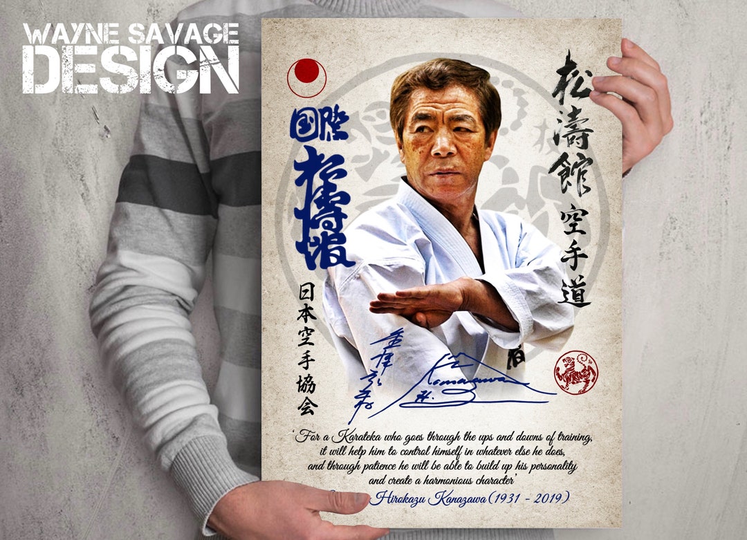 Shotokan Karate Poster Hirokazu Kanazawa. JKA. Dojo Scroll Print. - Etsy