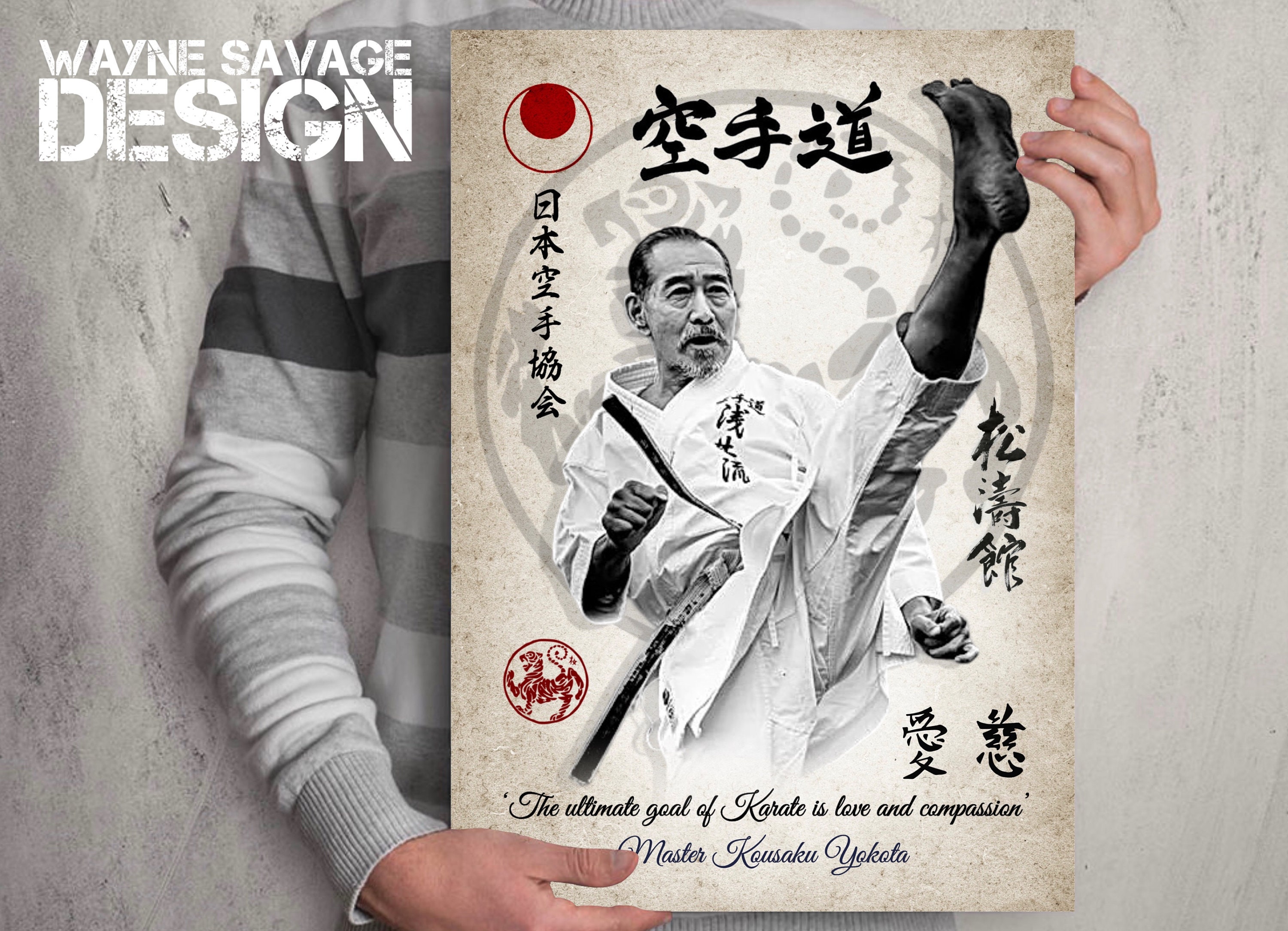 Shotokan Karate Poster Kousaku Yokota . JKA. Dojo Scroll Print. - Etsy