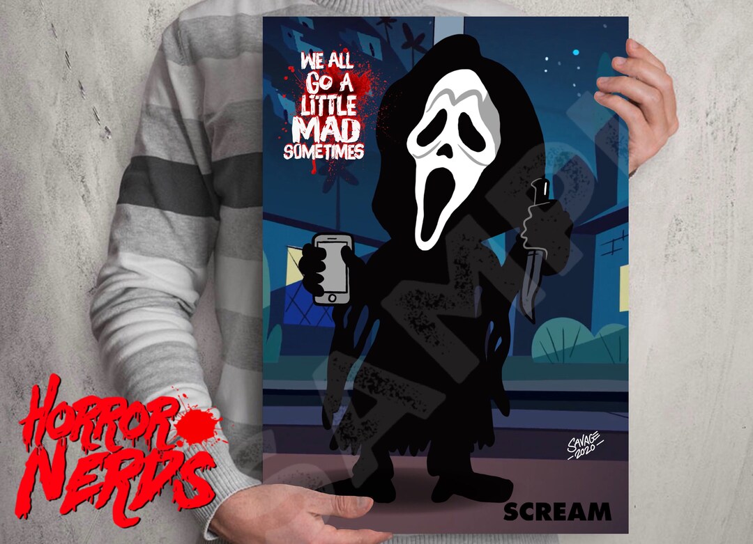 Scream Ghostface Cartoon Caricature Illustration Poster - Etsy UK