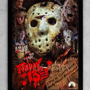 Jason Voorhees Friday the 13th Part 7 the New Blood Film Poster 80's ...