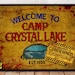 Camp Crystal Lake Sign Friday the 13th Jason Voorhees. DIGITAL DOWNLOAD ...