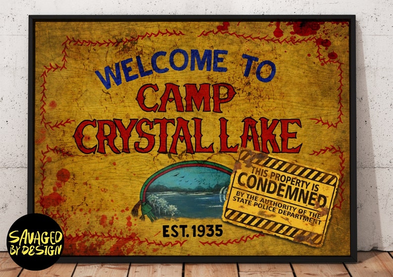 Camp Crystal Lake Sign Friday the 13th Jason Voorhees. DIGITAL DOWNLOAD ...