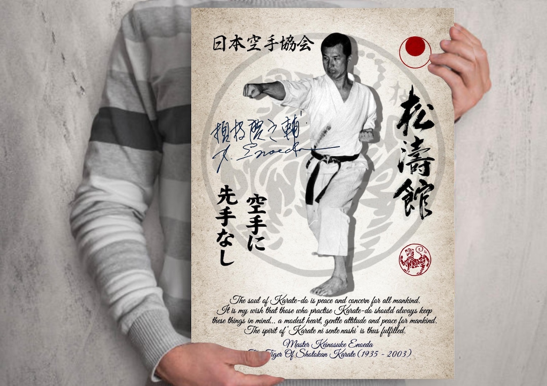 Shotokan Karate Poster. Keinosuke Enoeda. JKA. Dojo Scroll Print. Home ...