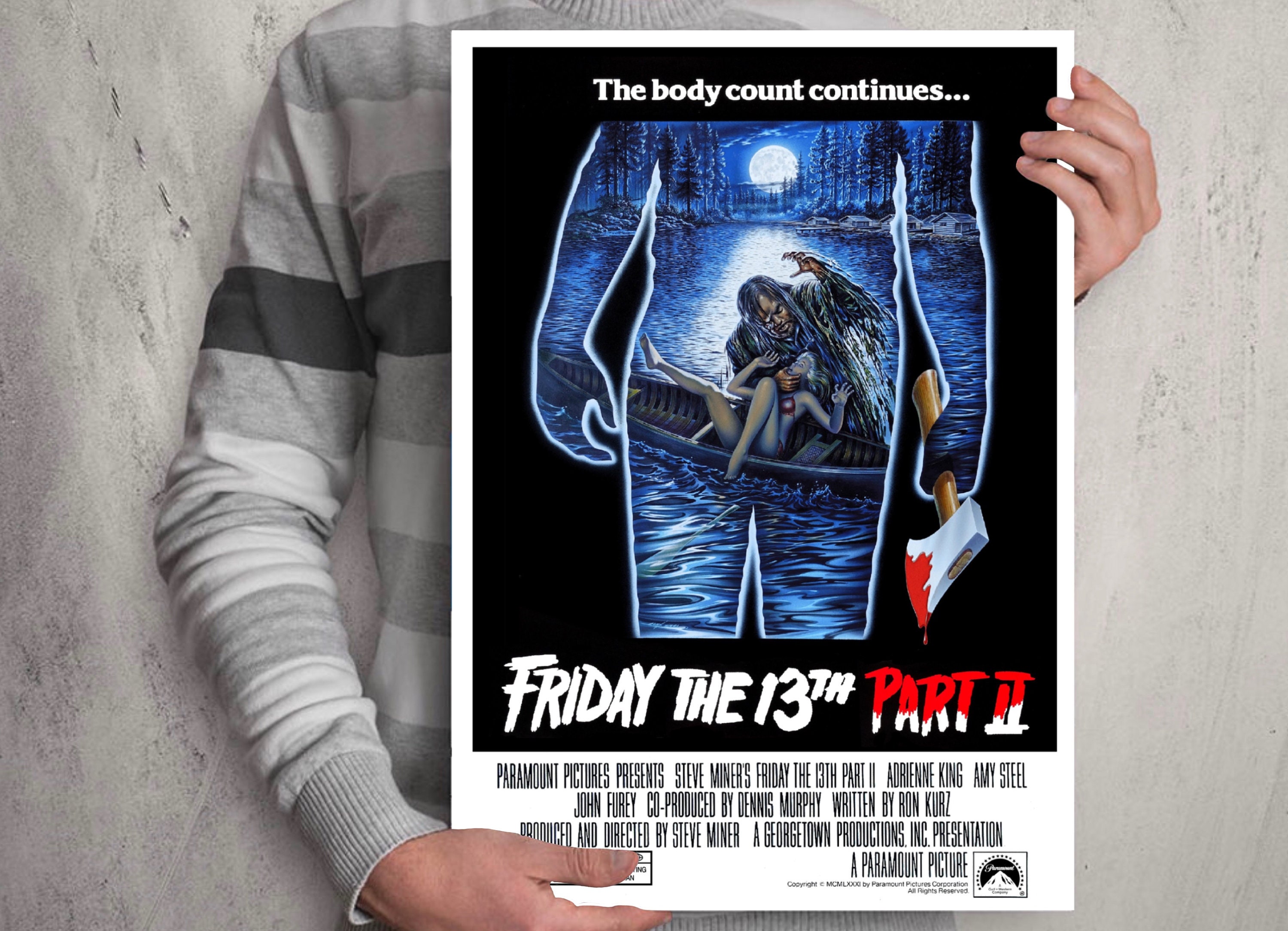 Jason Voorhees Friday the 13th Part 2 Horror Film Poster. Alternate ...