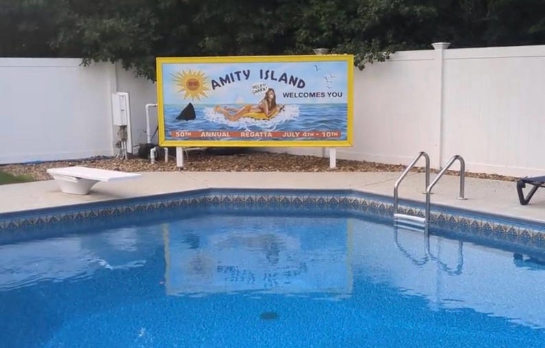 Huge Amity Island Billboard Sign. Graffiti Version. Screen Accurate ...