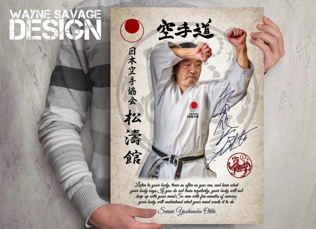 Shotokan Karate Poster yoshinobu Ohta . JKA. Dojo Scroll Print. - Etsy