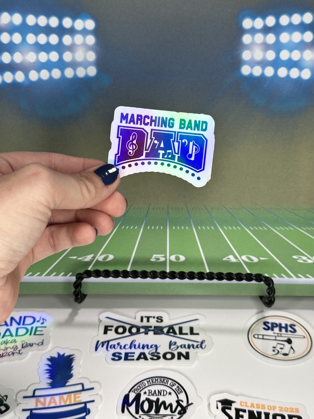 Marching Band Dad Holographic Sticker | Band Parent Gift - Etsy