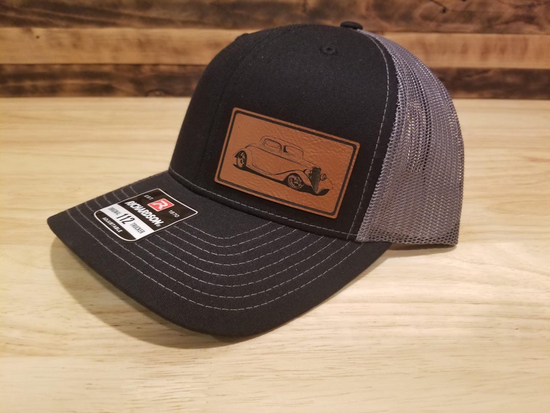 Hot Rod Custom Pu Leather Patch Hat Richardson 112 Gift Christmas ...