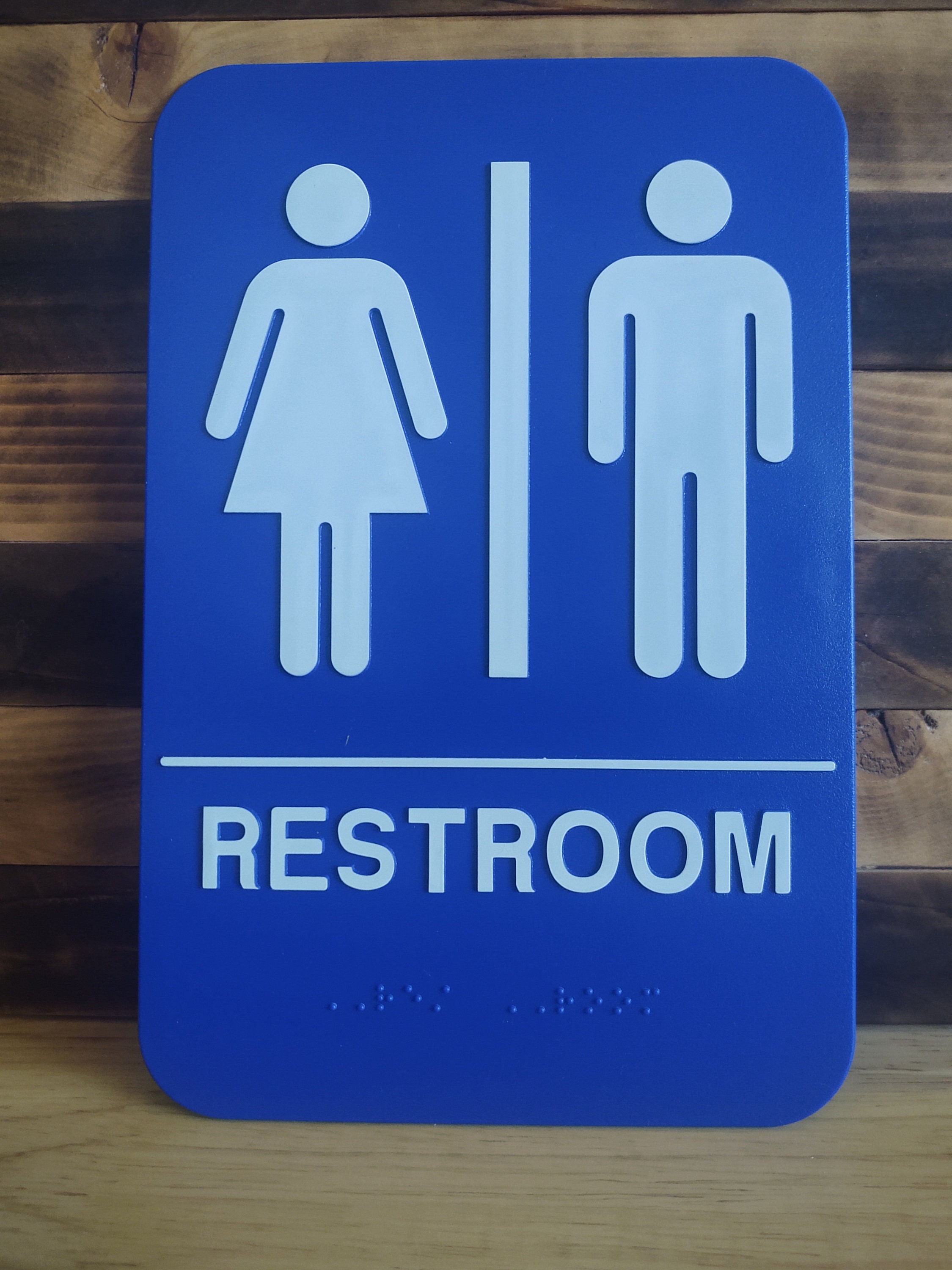 Unisex Bathroom Sign Blue