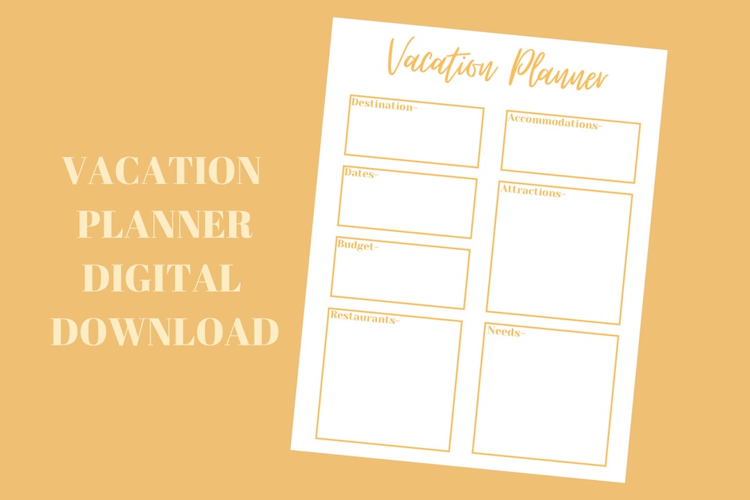 Travel Itinerary Planner PDF Printable Vacation Organizer and Tracker ...