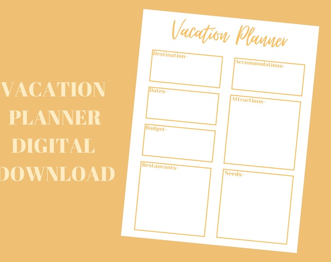 Travel Itinerary Planner PDF | Printable Vacation Organizer and Tracker ...