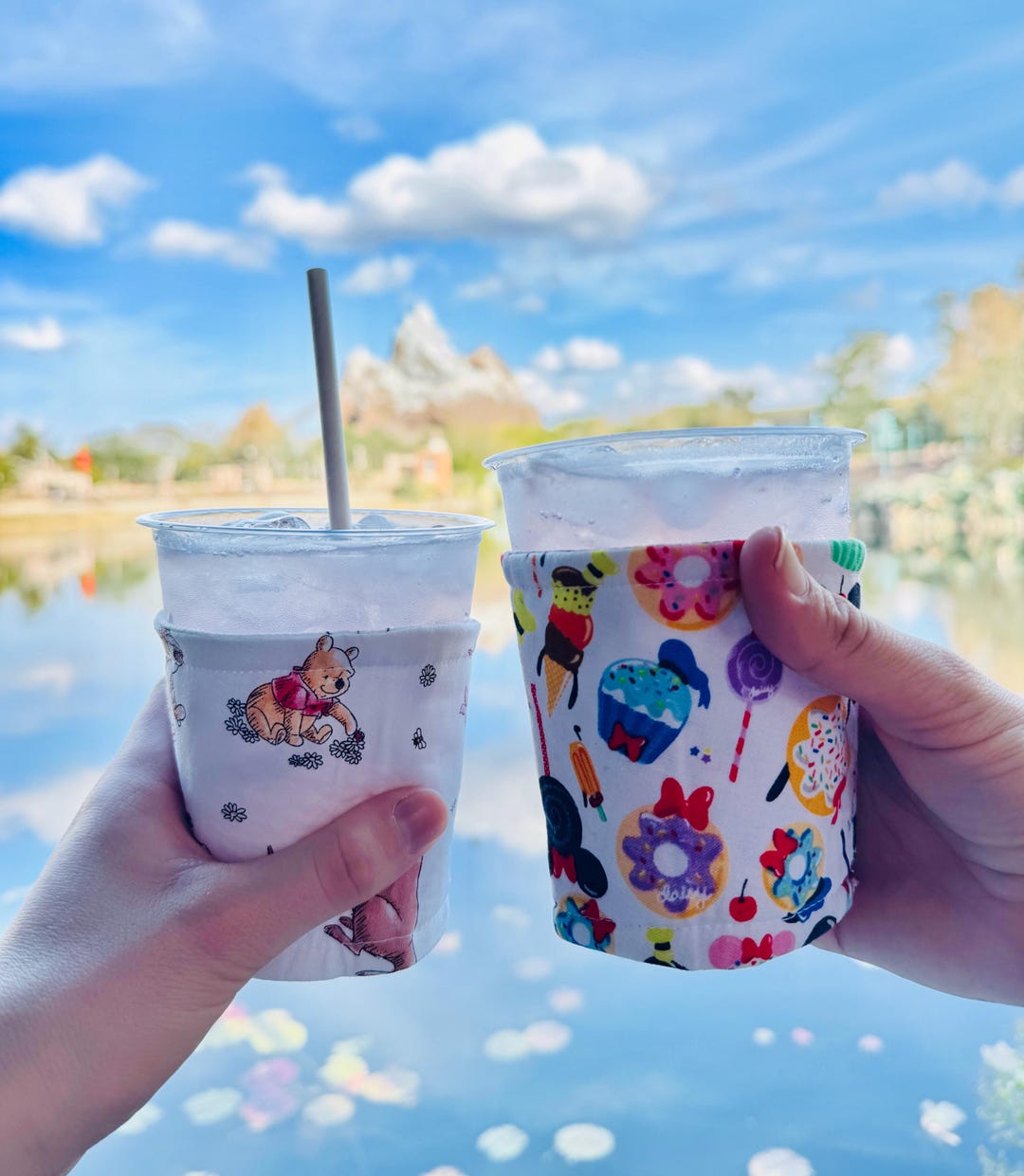 Disney Inspired Reversible Cup Cozies, Fabric Cup Sleeve - Etsy