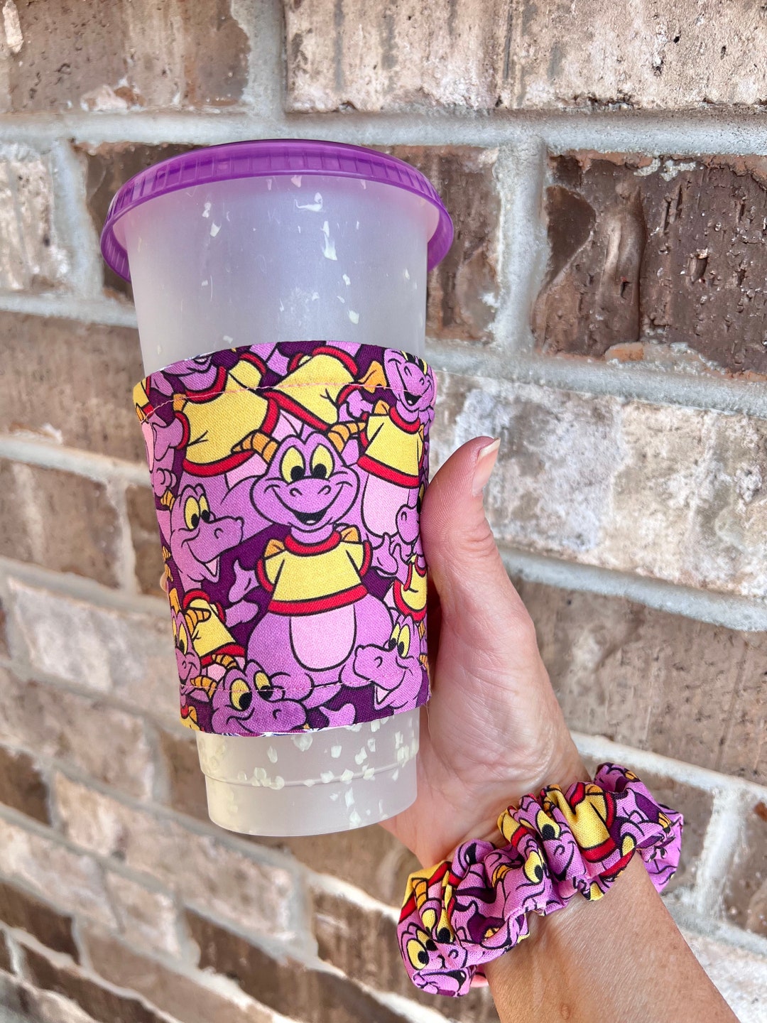 Figment and Spaceship Earth Reversible Cup Cozy & Scrunchie Cup Sleeve ...
