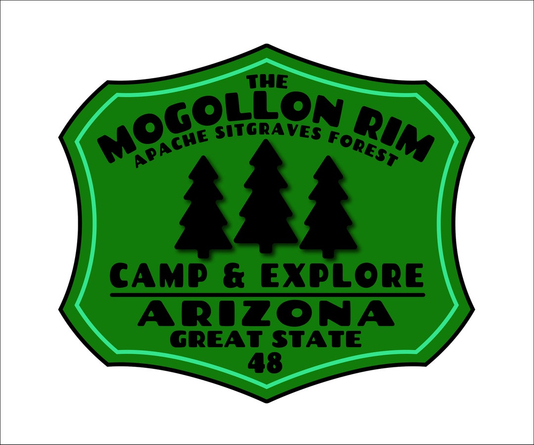 Mogollon Rim Apache Sitgraves Forest Green Blue STICKER -- Camp ...
