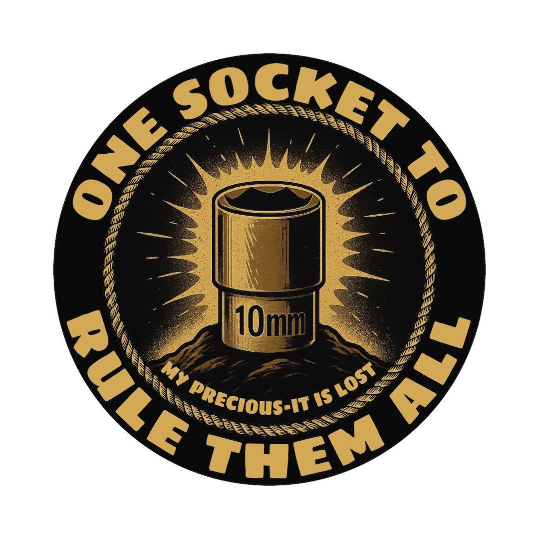 10mm Socket Sticker Funny Mechanic Toolbox Vinyl Decal Lord of the ...