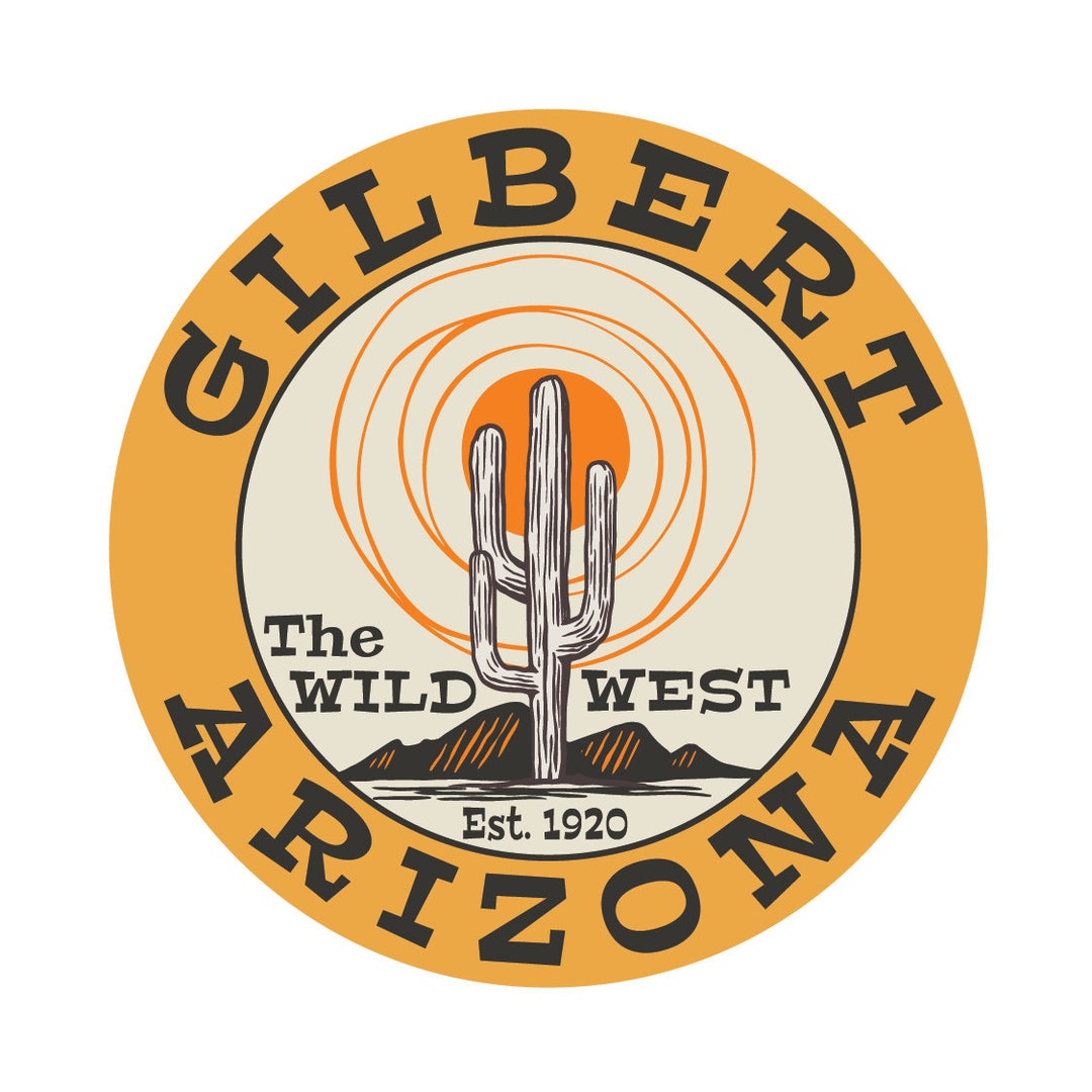 Gilbert Arizona the Wild West Desert Sun Cactus Est. 1920 Retro Vintage ...
