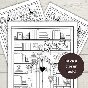 Printable Bookshelf Tracker Coloring Page Reading Tracker Digital ...