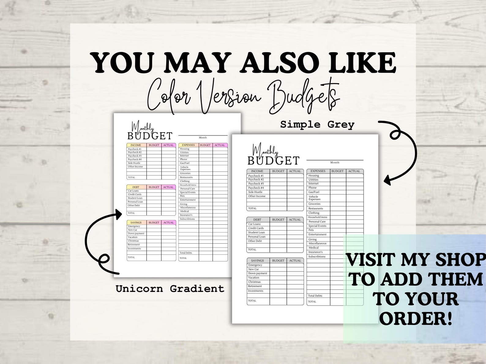 Budget Spreadsheet Printable Income and Expense Tracker, Monthly Budget ...