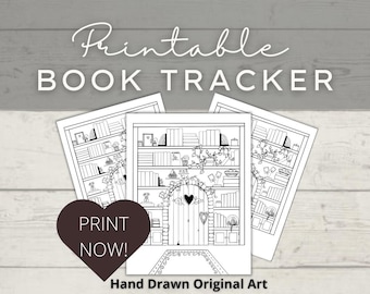 Printable Book Tracker Printable Reading Log Printable Bookshelf ...