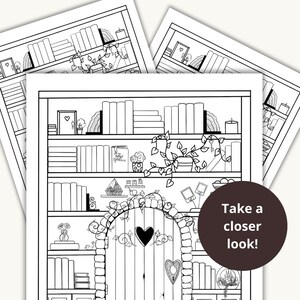 Printable Bookshelf Tracker Coloring Page Reading Tracker Digital ...