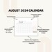 Printable August Calendar 2024, Boho Calendar Printable, Printable ...