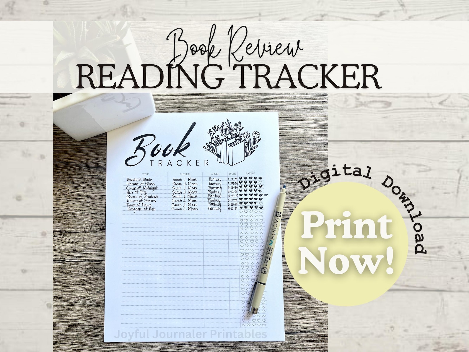 Reading Tracker Printable, Reading Log Printable, Book Review Printable ...