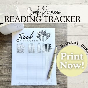 Reading Tracker Printable, Reading Log Printable, Book Review Printable ...