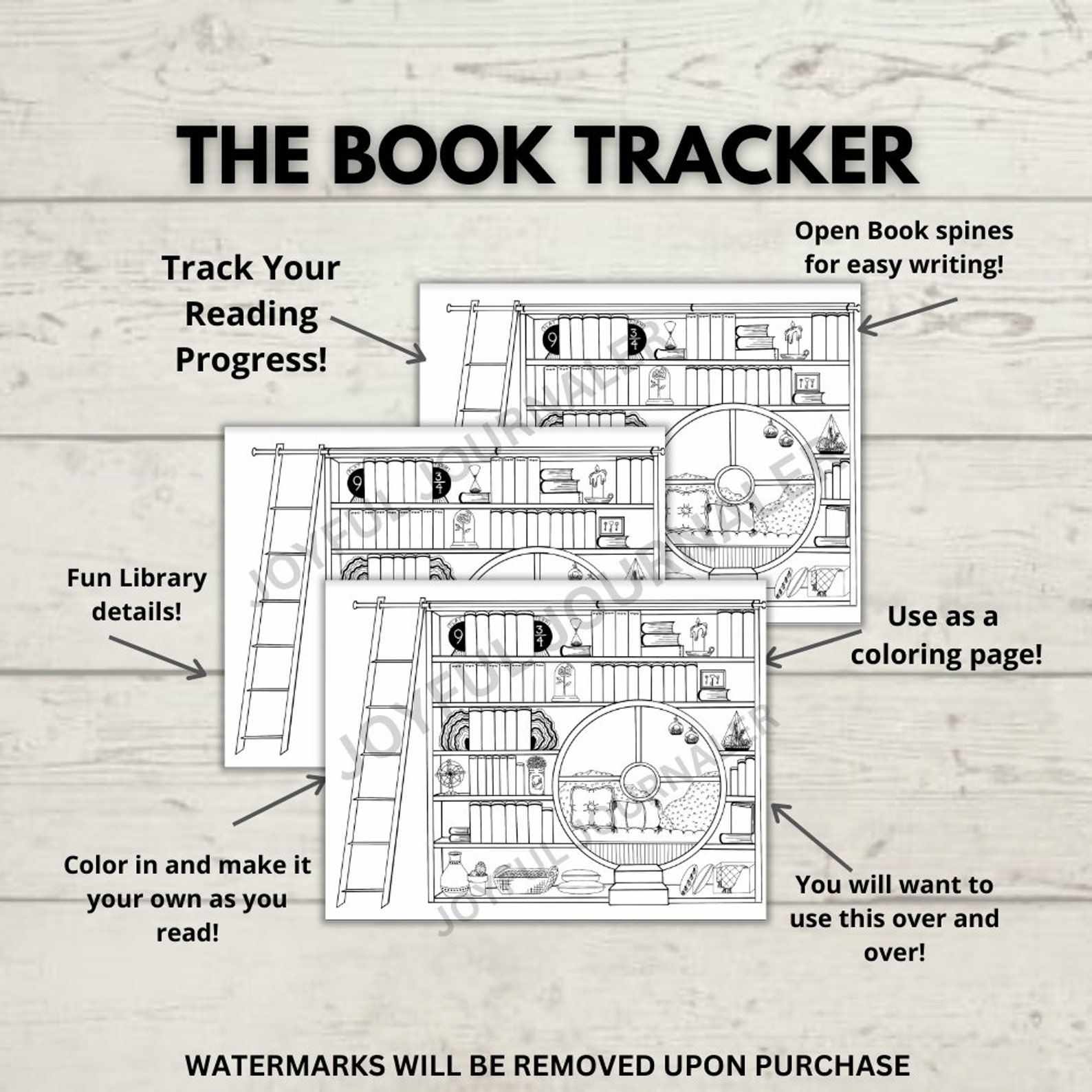 Printable Book Tracker Printable Reading Log Printable Bookshelf ...