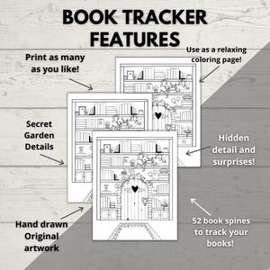 Printable Bookshelf Tracker Coloring Page Reading Tracker Digital ...