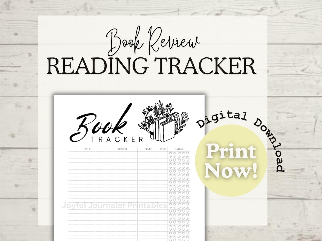 Reading Tracker Printable, Reading Log Printable, Book Review Printable ...