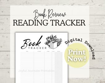 Reading Tracker Printable, Reading Log Printable, Book Review Printable ...