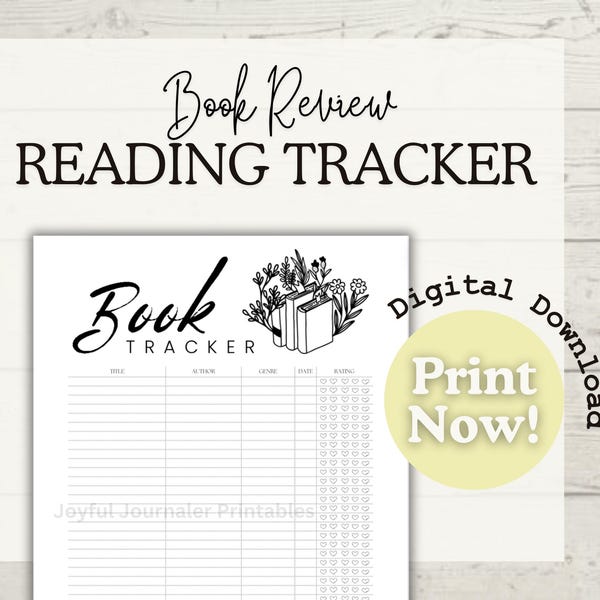 Reading Tracker Printable, Reading Log Printable, Book Review Printable ...