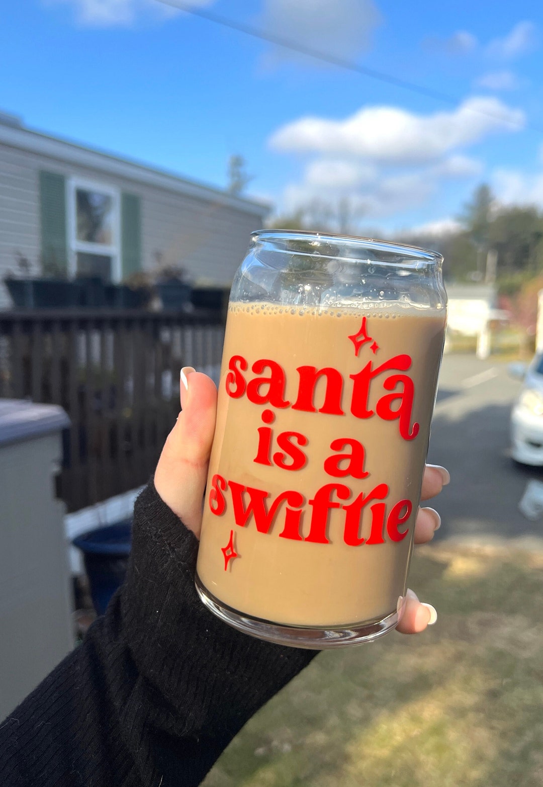 Santa is a Swiftie Glass Cup 16 Oz Christmas Gift for Swiftie Taylot ...