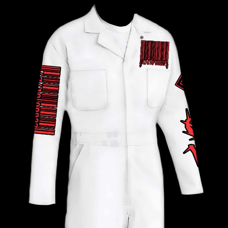 Shadow Assassins Series Barcode Jumpsuit! White Coveralls. Unisex! - Etsy