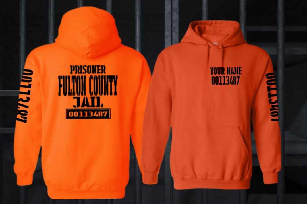 Prison Hoodie, Orange. FULLY Customizable. - Etsy