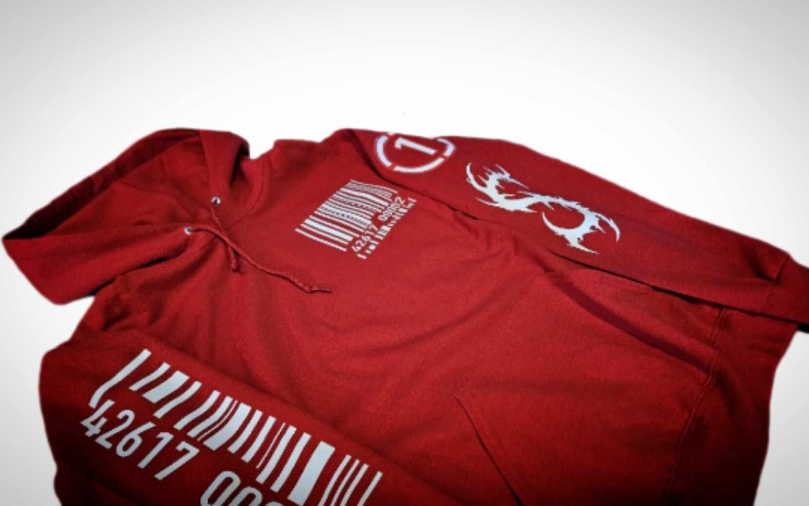 Dystopian Nightmare Barcode Hoodie, Red. - Etsy